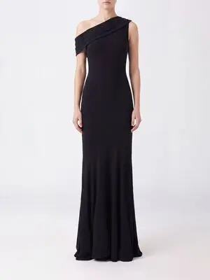COLLINI MILANO 1937 Asymmetrical One-shoulder Evening Gown - Black