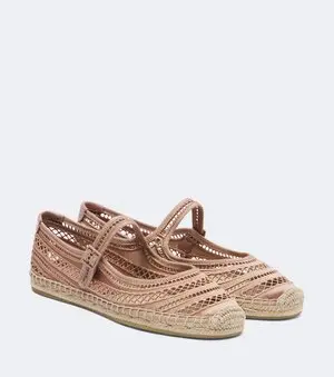 Tory Burch Open Weave Mary Jane Espadrilles - Pink