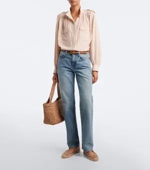 Tory Burch Open Weave Mary Jane Espadrilles - Pink