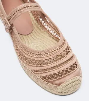 Tory Burch Open Weave Mary Jane Espadrilles - Pink