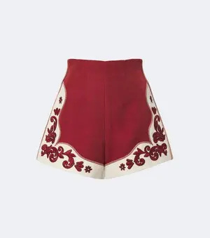 ALEMAIS Alémais Duke Embroide Wool-blend Shorts