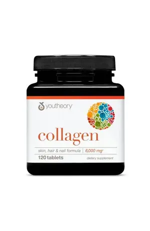 YOUTHEORY Advanced Collagen 6000mg Vitamin C Hair Skin Nails Supplement Tablets 120 Tablets - None