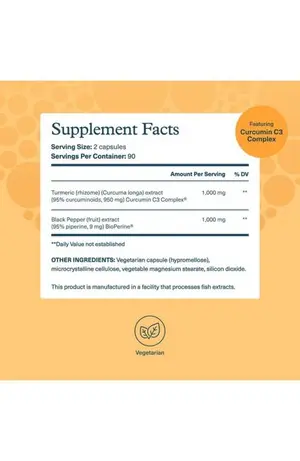 YOUTHEORY Turmeric Extra Strength 1000mg Muscle Joint Support Supplement 180 Veg Capsules