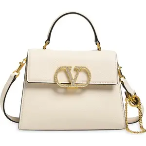 Valentino Garavani Small Vsling Leather Top Handle Bag - Light Ivory
