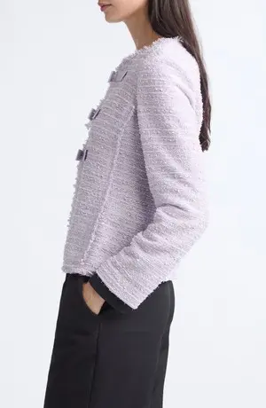 Emporio Armani Bow Detail Textured Jacket - Lilac