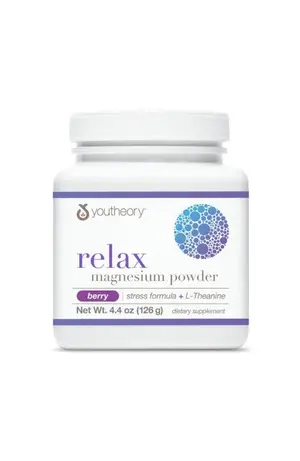 YOUTHEORY Relax Magnesium Powder Vegan Stress Relief Supplement 4.4 Oz - None