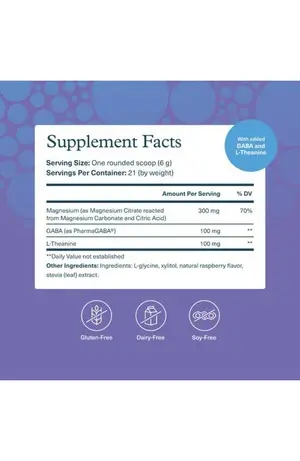 YOUTHEORY Relax Magnesium Powder Vegan Stress Relief Supplement 4.4 Oz