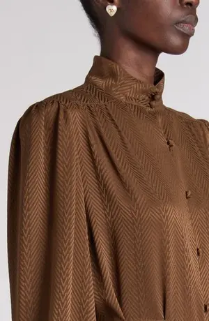 Valentino Garavani Mossi Jacquard Silk Midi Dress