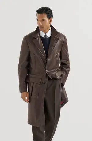 Brunello Cucinelli Nappa Leather Overcoat With Thermore® Padding