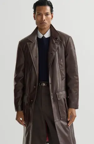 Brunello Cucinelli Nappa Leather Overcoat With Thermore® Padding