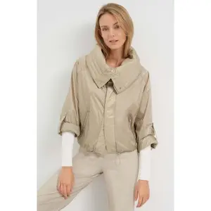 Anatomie Casey Cropped Windbreaker With Shawl Collar