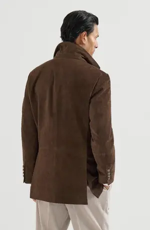 Brunello Cucinelli Suede Pea Coat