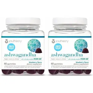 YOUTHEORY Ashwagandha Organic Stress Energy Support Gummies 60ct - None