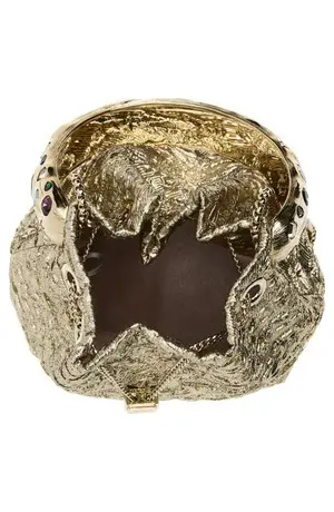 JIMMY CHOO Bon Bon Puckered Metallic Jacquard Top Handle Bag