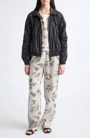 Emporio Armani Patterned Linen Wide-leg Pants - Light Grey