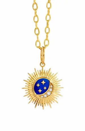 SYNA JEWELS Sun Moon Stars Charm - Blue Enamel