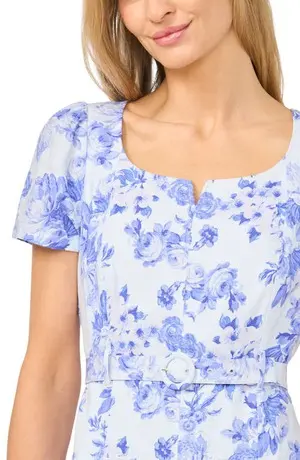 CECE DUPRAZ Floral Print Notched Neck Tiered Maxi Dress - Frshlavender