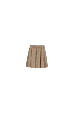 Brunello Cucinelli Virgin Wool Donegal Mini Circle Skirt With Monili