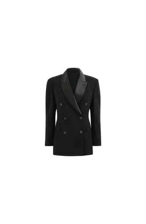 Brunello Cucinelli Viscose And Virgin Wool Tuxedo Jacket With Monili