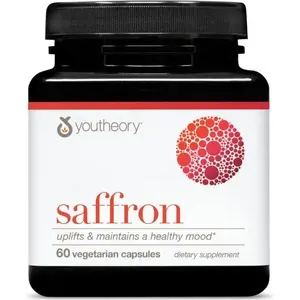 YOUTHEORY Saffron Vegan Energy Supplement With Rhodiola Rosea And Ashwagandha 60 Vegetarian Capsules - None