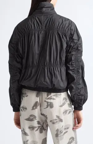 Emporio Armani Gathered Zip Windbreaker - Solid Black