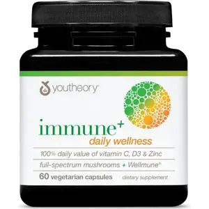 YOUTHEORY Immune Plus Daily Wellness Vegetarian Supplement 60 Veg Caps - None