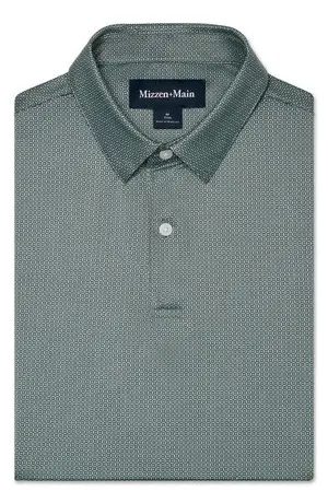 Mizzen+main Halyard Trim Fit Performance Polo - Hemlock Block Dot