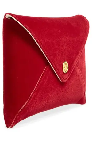 Altuzarra Medallion Velveteen Envelope Clutch - Grenadine