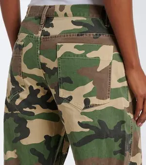 NILI LOTAN Tribeca Camouflage Barrel-leg Jeans