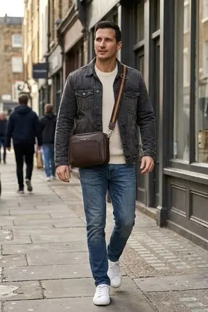 LUIS STEVEN West Side Messenger Bag - Brown