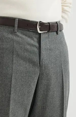 Brunello Cucinelli Virgin Wool Flannel Trousers - Medium Grey