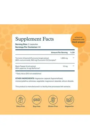 YOUTHEORY Turmeric Extra Strength Curcumin Supplement 120 Count