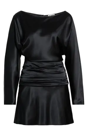 Staud Freda Long Sleeve Silk Blend Minidress