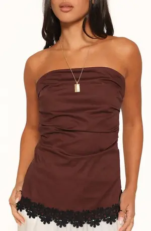 PETAL & PUP Shiloh Strapless Top - Chocolate