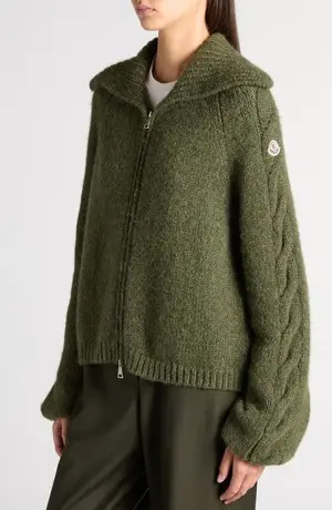 Moncler Alpaca Blend Zip Cardigan