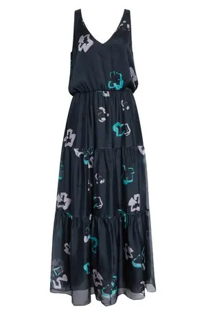 Emporio Armani Silk Tiered Midi Dress