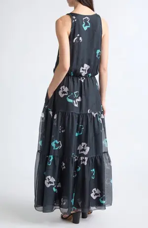 Emporio Armani Silk Tiered Midi Dress