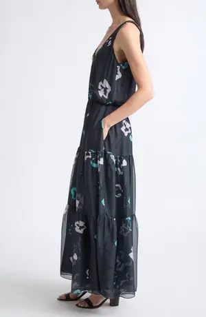 Emporio Armani Silk Tiered Midi Dress