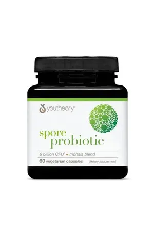 YOUTHEORY Spore Probiotic Gut Health Supplement With Prebiotics 60 Vegetarian Capsules - None