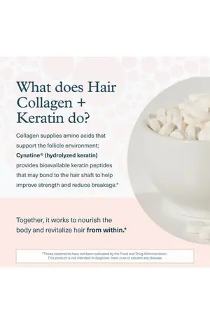 YOUTHEORY Hair Collagen Keratin Strength Support Supplement Tablets 120 Tablets