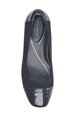 Easy Spirit Jasmin Pump With Cap Toe And Block Heel - Blue