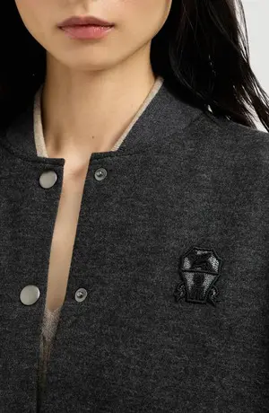 Brunello Cucinelli Cashmere Interlock Bomber-style Sweatshirt With Logo