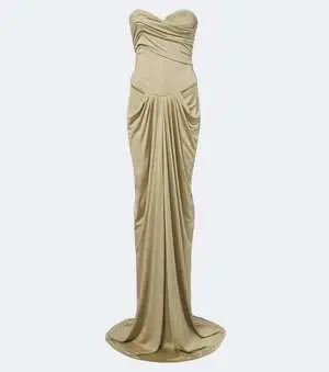THE NEW ARRIVALS ILKYAZ OZEL Draped Gathered Corset Gown