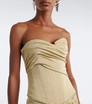 THE NEW ARRIVALS ILKYAZ OZEL Draped Gathered Corset Gown