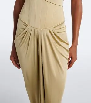 THE NEW ARRIVALS ILKYAZ OZEL Draped Gathered Corset Gown
