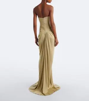THE NEW ARRIVALS ILKYAZ OZEL Draped Gathered Corset Gown