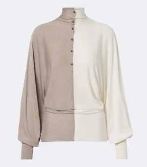 Jacquemus Paneled Silk-blend Sweater - Beige