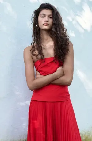Mango Strapless Midi Dress