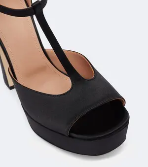 MALONE SOULIERS Nomi Embellished Satin Platform Sandals