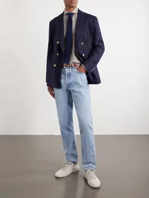 Brunello Cucinelli Herringbone Cotton And Lyocell-blend Shirt